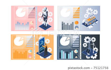 Industrial internet of things, modern... - Stock Illustration [75121738 ...