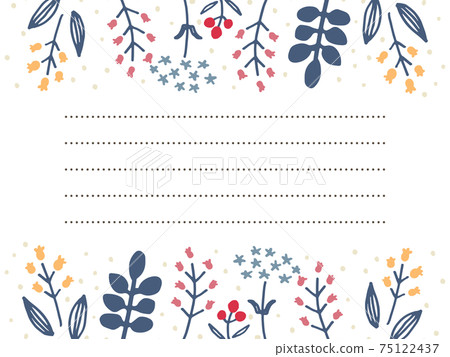 Flower simple line art letter frame - Stock Illustration [75122437] - PIXTA