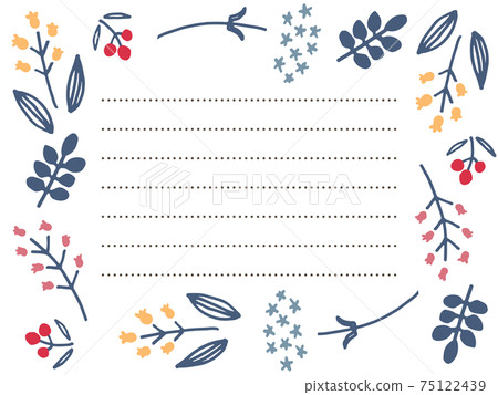 Flower simple line art letter frame - Stock Illustration [75122439] - PIXTA