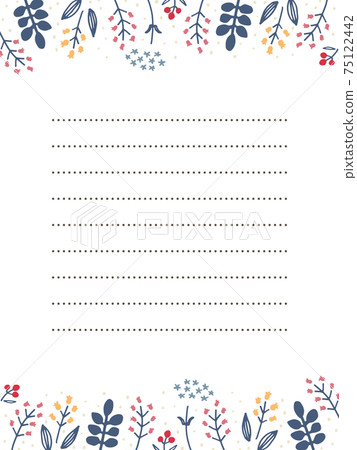 Flower simple line art letter frame - Stock Illustration [75122442] - PIXTA