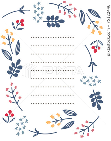 Flower simple line art letter frame - Stock Illustration [75122446] - PIXTA