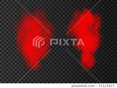 Red smoke puff collection isolated on... - Stock Illustration [75123923 ...