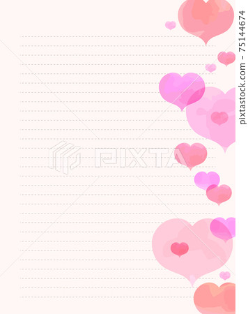 Stationery frame with heart illustration - Stock Illustration [75144674 ...