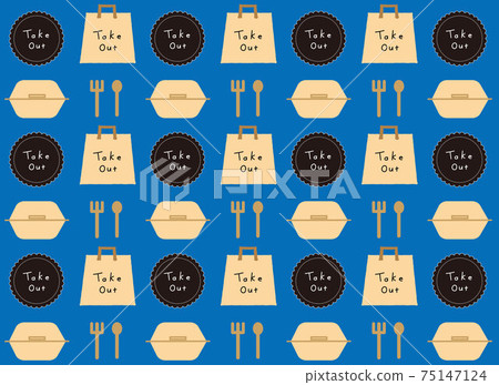 Takeaway pattern illustration background (blue) - Stock Illustration ...