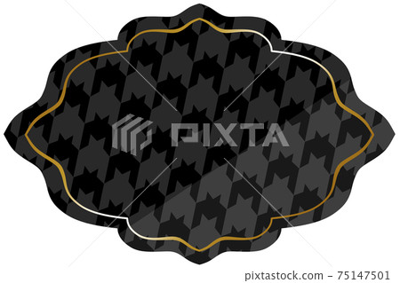 Elegant frame black & gold houndstooth... - Stock Illustration ...
