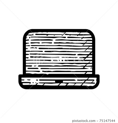 laptop icon hand drawn vector illustration... - Stock Illustration ...