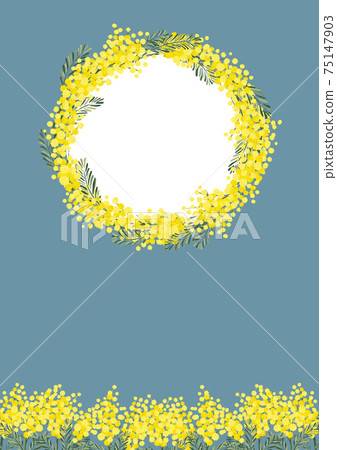 Spring retro mimosa acacia event flyer template... - Stock Illustration ...