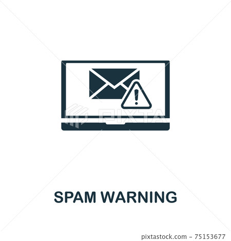 Spam Warning vector icon symbol. Creative sign... - Stock Illustration ...