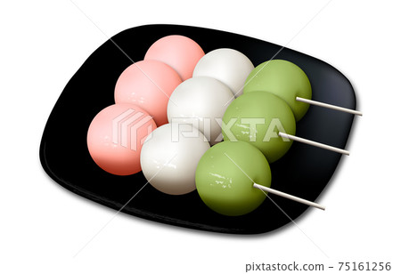 Three-color dumplings on a plate - Stock Illustration [75161256] - PIXTA