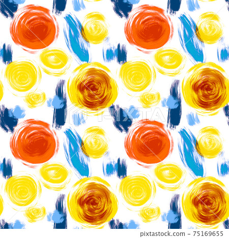 Abstract seamless pattern with circle of yellow - Stock Illustration ...