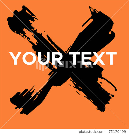 Vector Cross Shape on Orange. Black Cross... - Stock Illustration ...