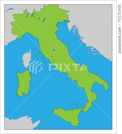 這是意大利的地圖。-插圖素材 [75172305] - PIXTA圖庫