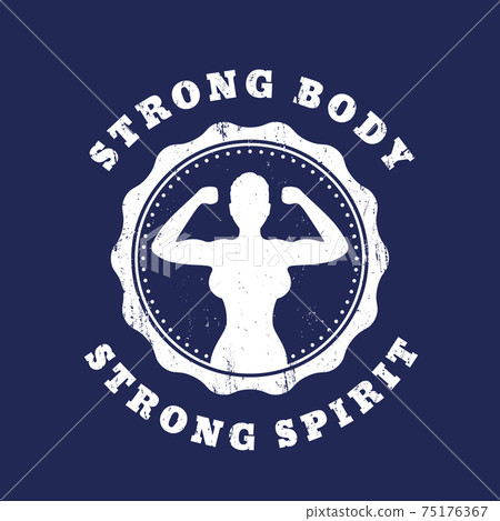 Strong body, strong spirit, design with fit girl - Stock Illustration ...