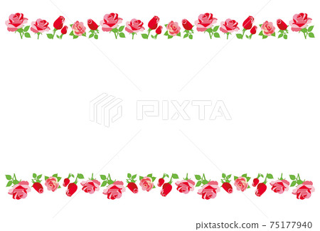 Red rose flower line frame background material... - Stock Illustration ...