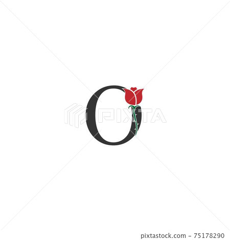 Letter O logo icon with rose design vector - Stock Illustration ...