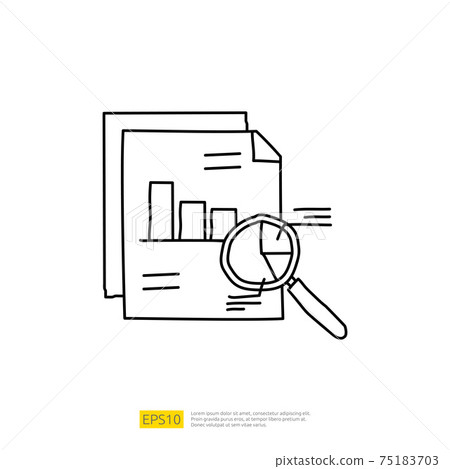 data analysis concept doodle linear icon with... - Stock Illustration ...