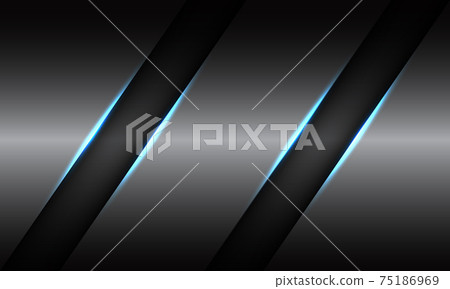 Abstract double black line blue light slash on... - Stock Illustration ...