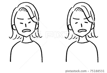Female bust up face variation get angry - Stock Illustration [75188531 ...