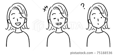 Female bust up face variation - Stock Illustration [75188536] - PIXTA