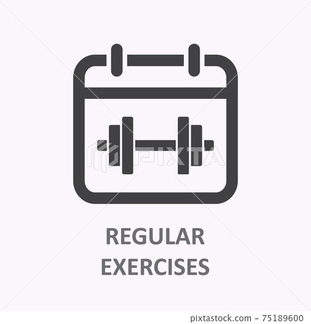 Regular exercise icon on white background.... - Stock Illustration ...