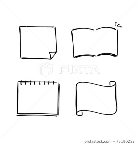 Handwritten style memo and notebook decoration... - Stock Illustration ...