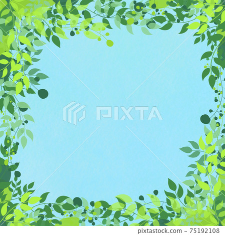 Simple fresh green frame background blue_no... - Stock Illustration ...