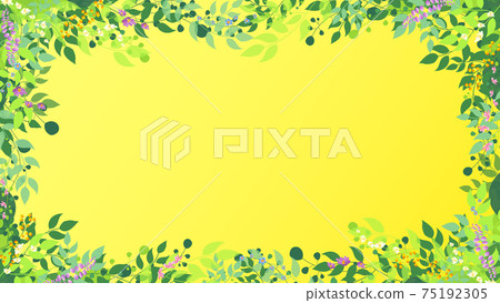 Simple fresh green frame background _ yellow _... - Stock Illustration ...
