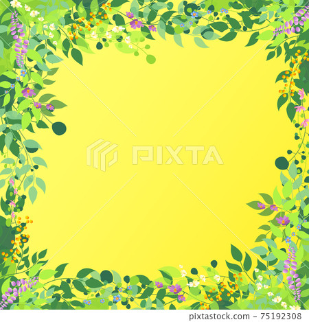 Simple fresh green frame background _ yellow _... - Stock Illustration ...