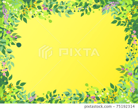 Simple fresh green frame background _ yellow _... - Stock Illustration ...