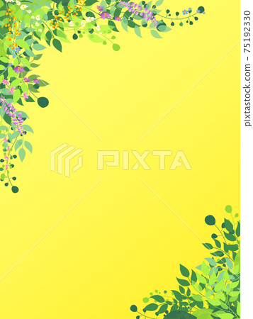 Simple fresh green frame background _ yellow _... - Stock Illustration ...