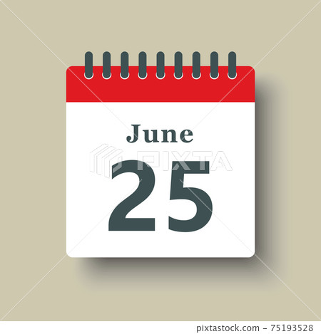 Icon day date 25 June, template calendar page - Stock Illustration ...