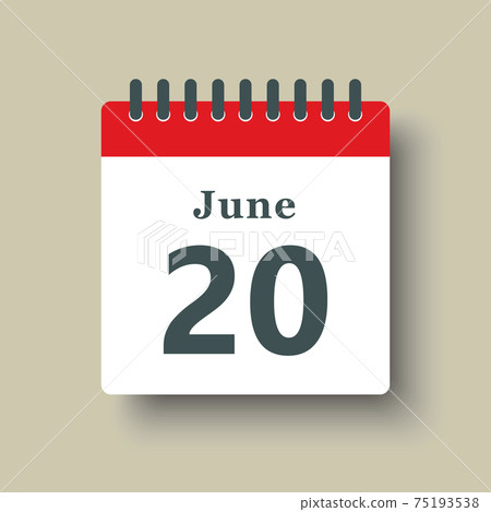 Icon day date 20 June, template calendar page - Stock Illustration ...