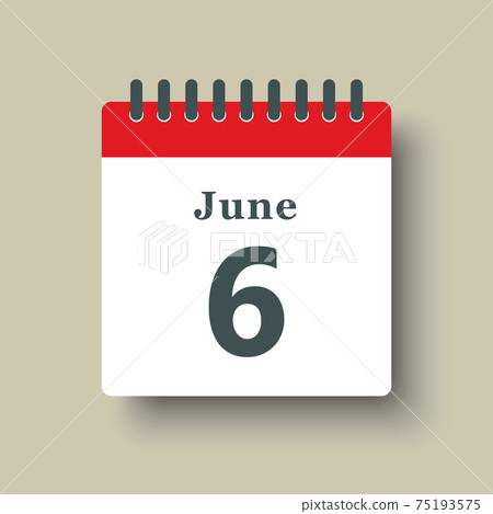 Icon day date 6 June, template calendar page - Stock Illustration ...