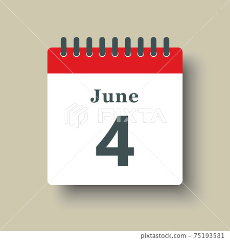 Icon day date 4 June, template calendar page - Stock Illustration ...