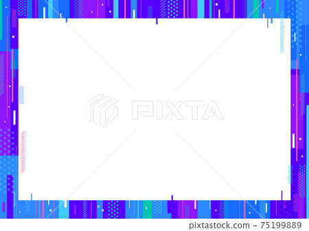 Pop cyber frame blue - Stock Illustration [75199889] - PIXTA