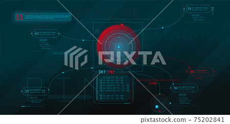 Composition of computer HUD interface with Code... - Stock Illustration ...