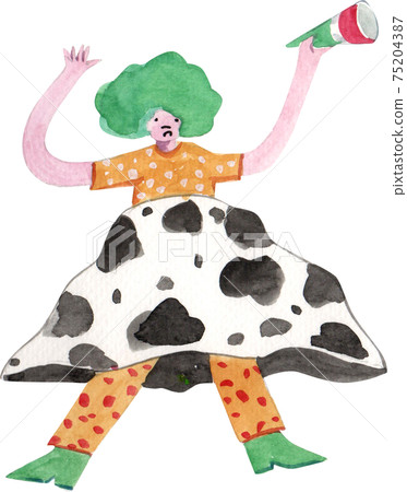 Down Syndrome character and decor watercolor... - Stock Illustration ...