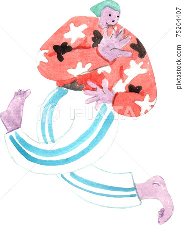 Down Syndrome character and decor watercolor... - Stock Illustration ...