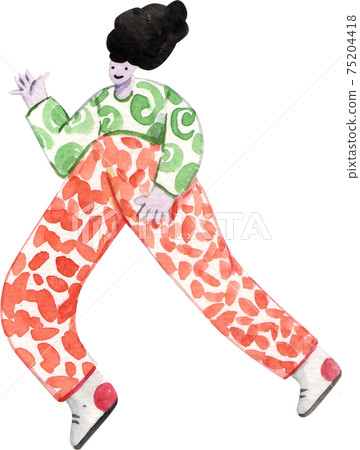 Down Syndrome character and decor watercolor... - Stock Illustration ...