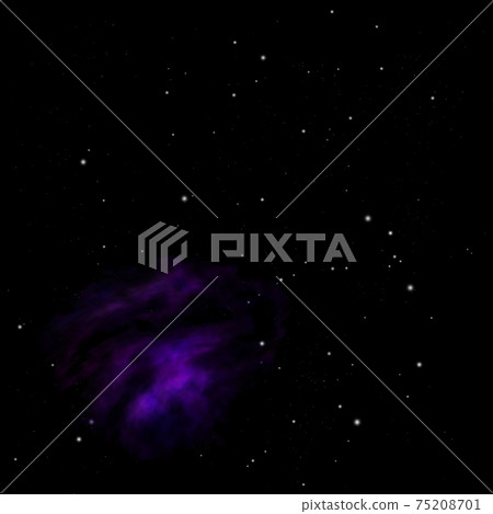 Star field and distant cold space nebula.-插圖素材 [75208701] - PIXTA圖庫