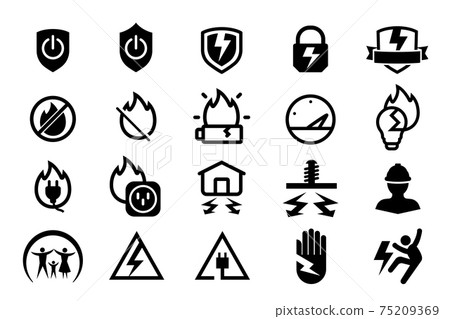 Icon for electrical protection and problems... - Stock Illustration ...