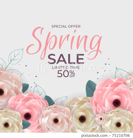 Spring Special Offer Sale Background Poster... - Stock Illustration ...