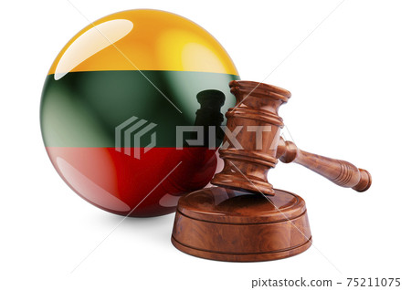 Lithuanian law and justice concept. Wooden...-插圖素材 [75211075] - PIXTA圖庫