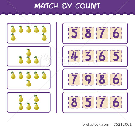 Match by count of cartoon pear. Match and count... - Stock Illustration ...