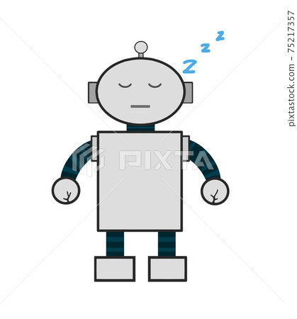 Sleepy robot - Stock Illustration [75217357] - PIXTA