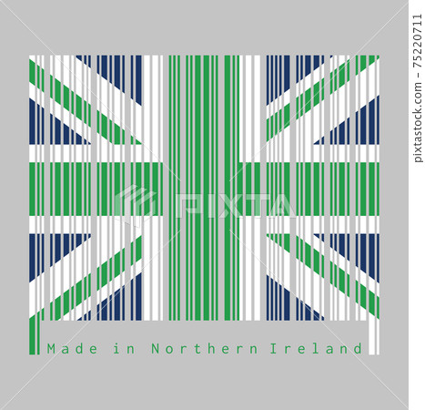Barcode set the color of Northern Ireland flag,... - Stock Illustration ...