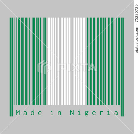 Barcode set the color of Nigeria flag, it is A... - Stock Illustration ...
