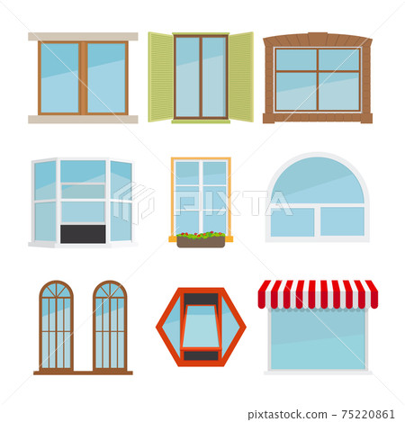 Vector flat window set - Stock Illustration [75220861] - PIXTA