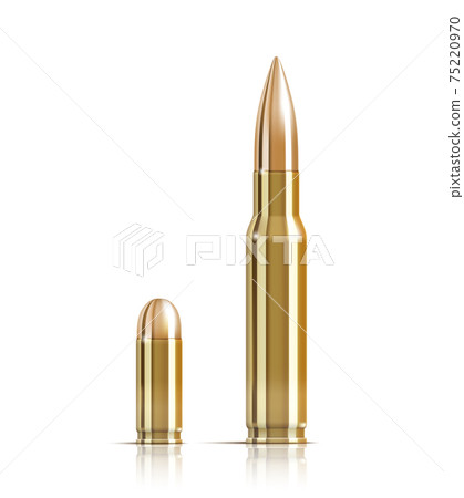 Ammunition bullets on white - Stock Illustration [75220970] - PIXTA