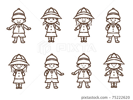 Elementary school student with hat and school... - Stock Illustration ...